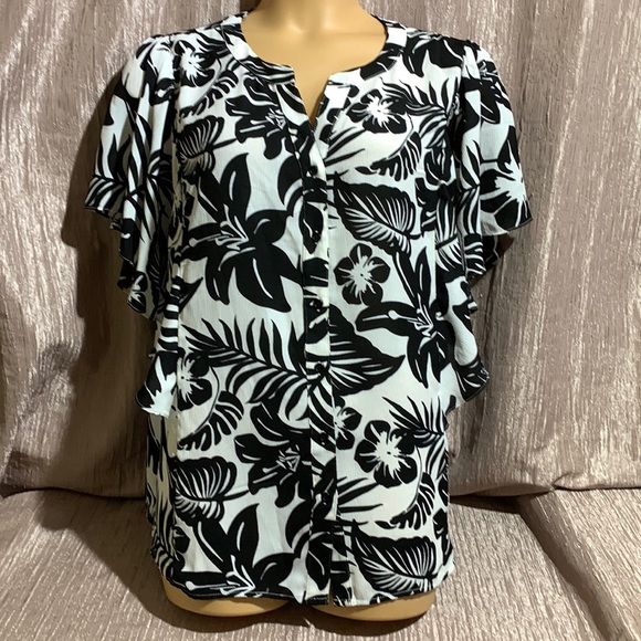 Allison Daley | Tops | Allison Daley Top Blouse Short Ruffle Sleeves 2x ...